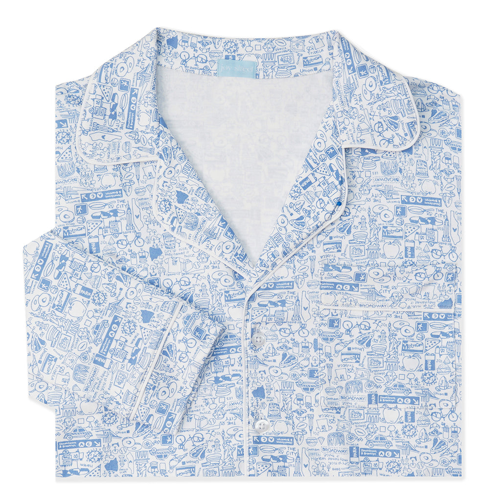 New York City Women’s Button Front Long Pajama Set | Joy Street