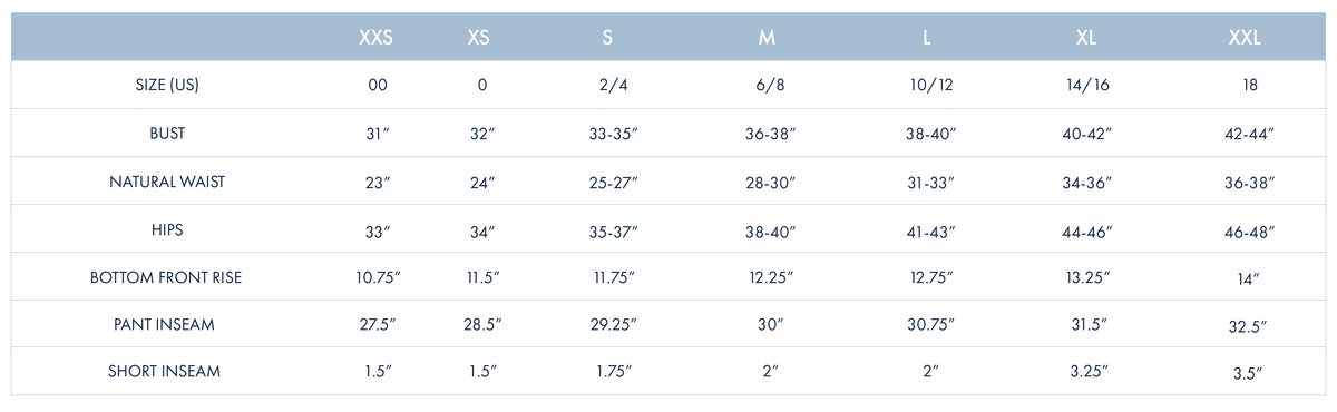 Two-Piece Pajama Size Chart – Joy Street